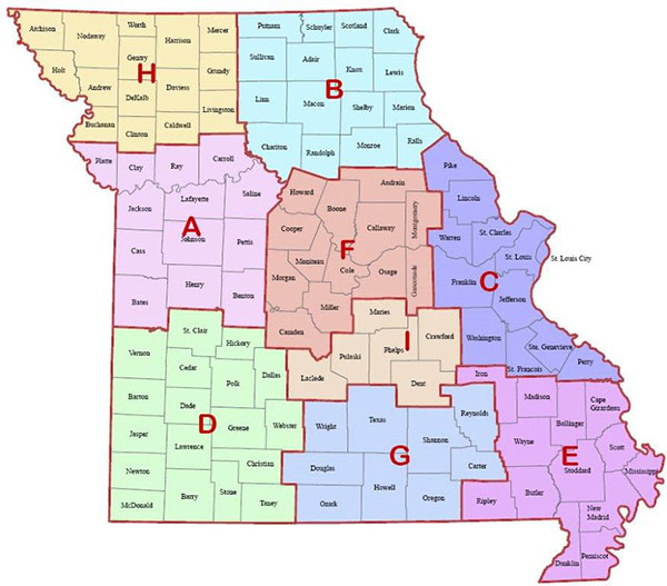 MOEMA Districts – Missouri Emergency Management Association